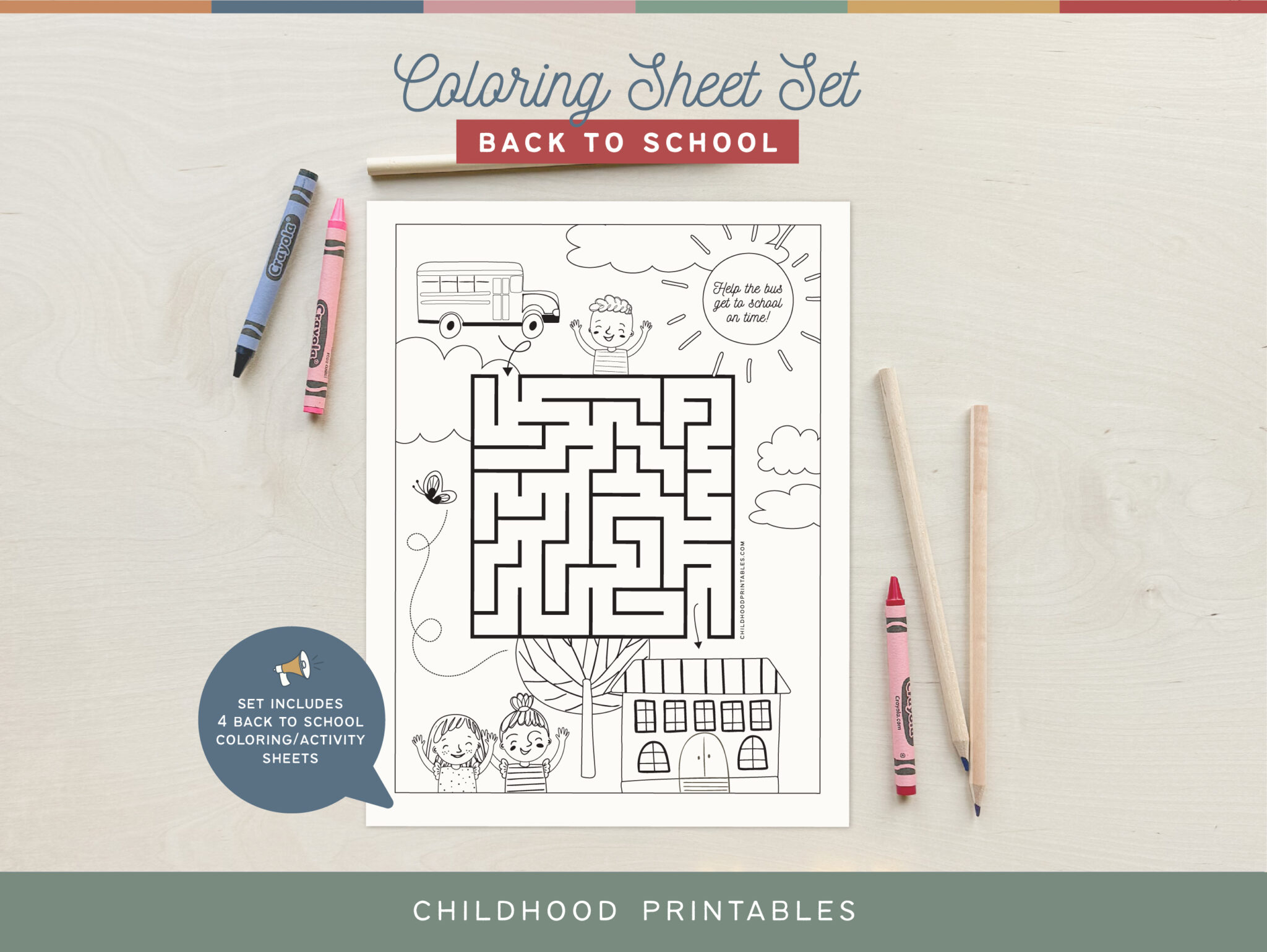 Back To School Coloring Activity Set, Digital Download – Childhood ...