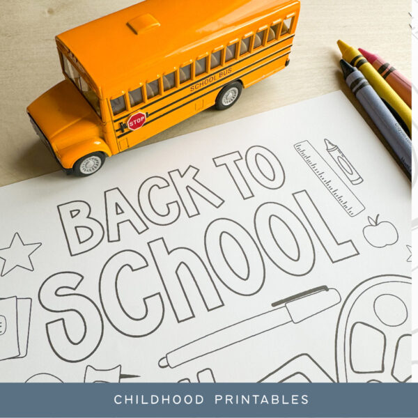 Back To School Coloring Activity Set, Digital Download – Childhood ...
