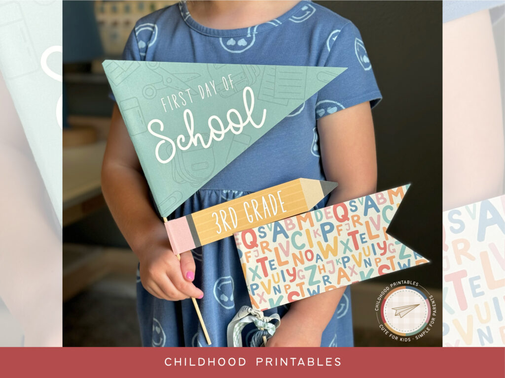 Back To School Supplies Pennant Printable Set, Digital Download ...