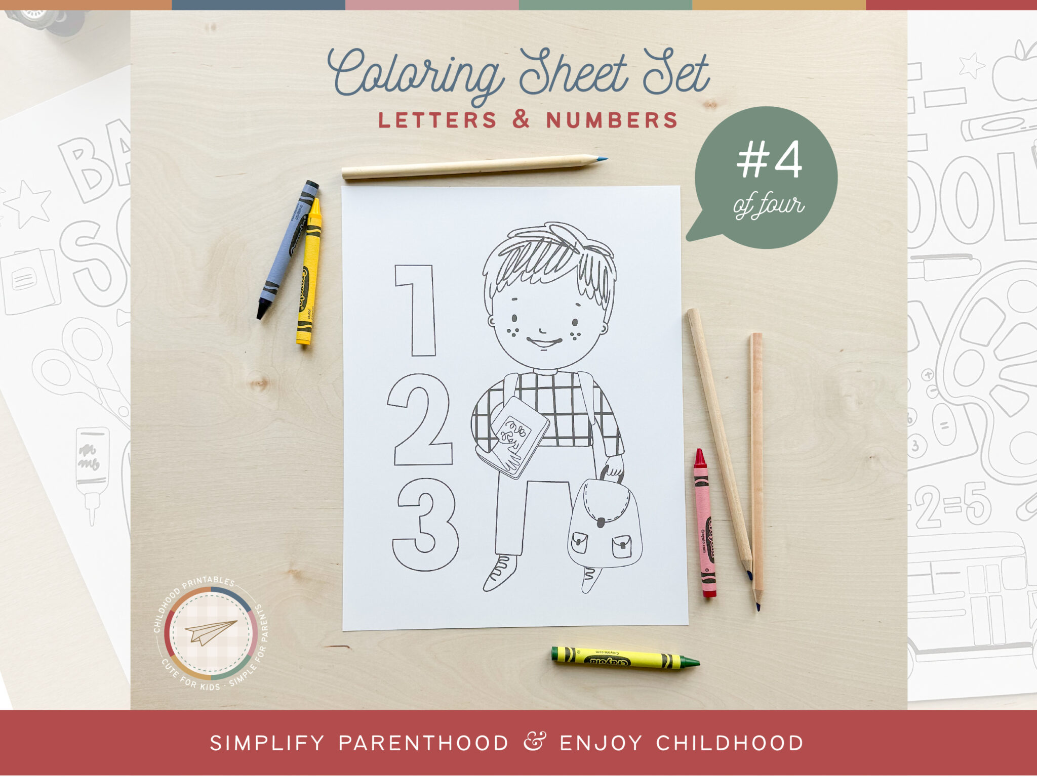 Letters And Numbers Coloring Sheet Set, Digital Download – Childhood ...