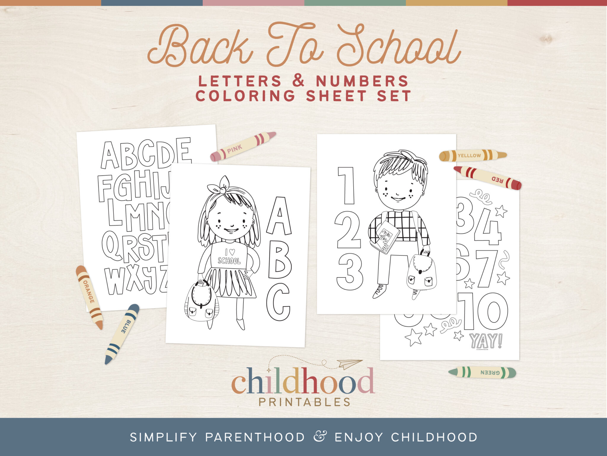 Letters And Numbers Coloring Sheet Set, Digital Download – Childhood ...