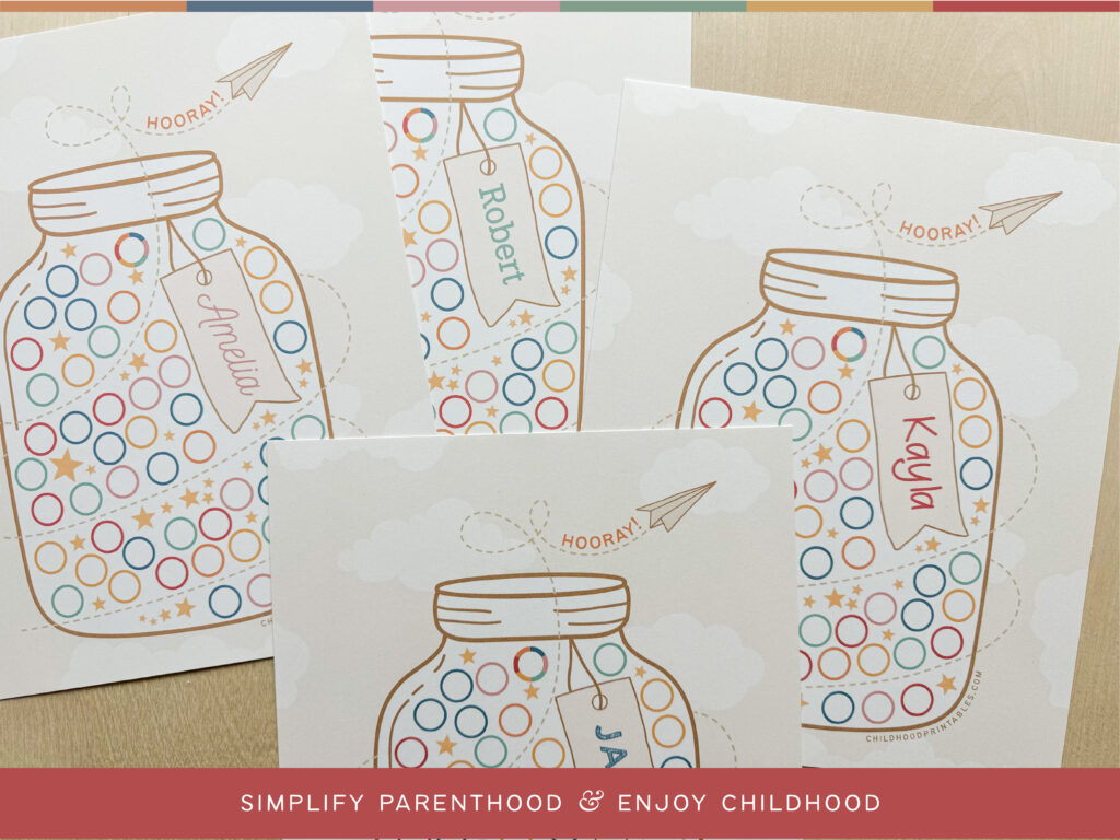 Marble Jar Reward Chart for Kids, Customizable Instant Download ...
