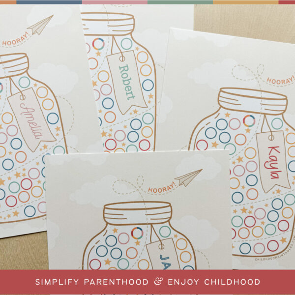 Marble Jar Reward Chart for Kids, Customizable Instant Download ...